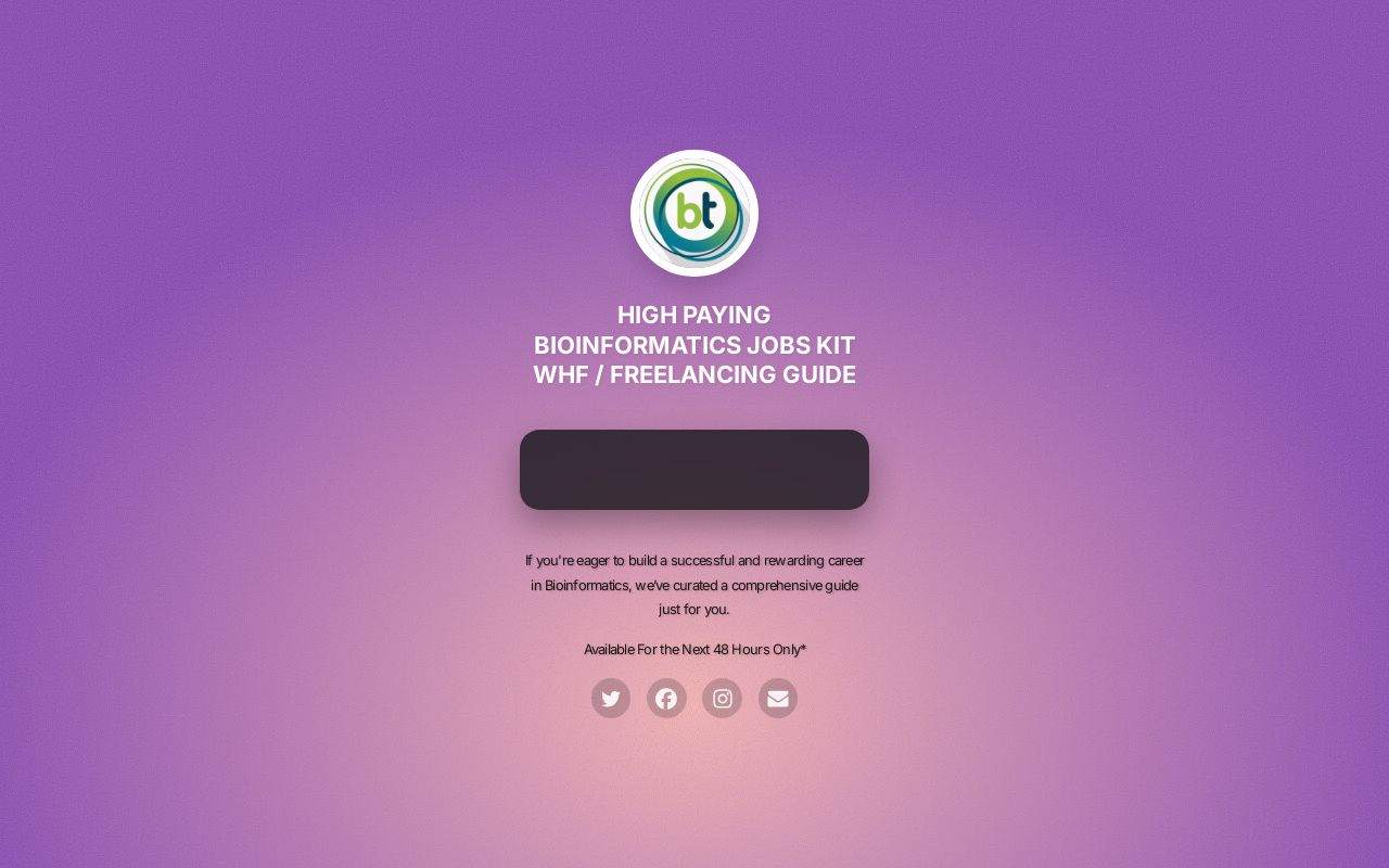 High Pay Bioinfo Job Kit